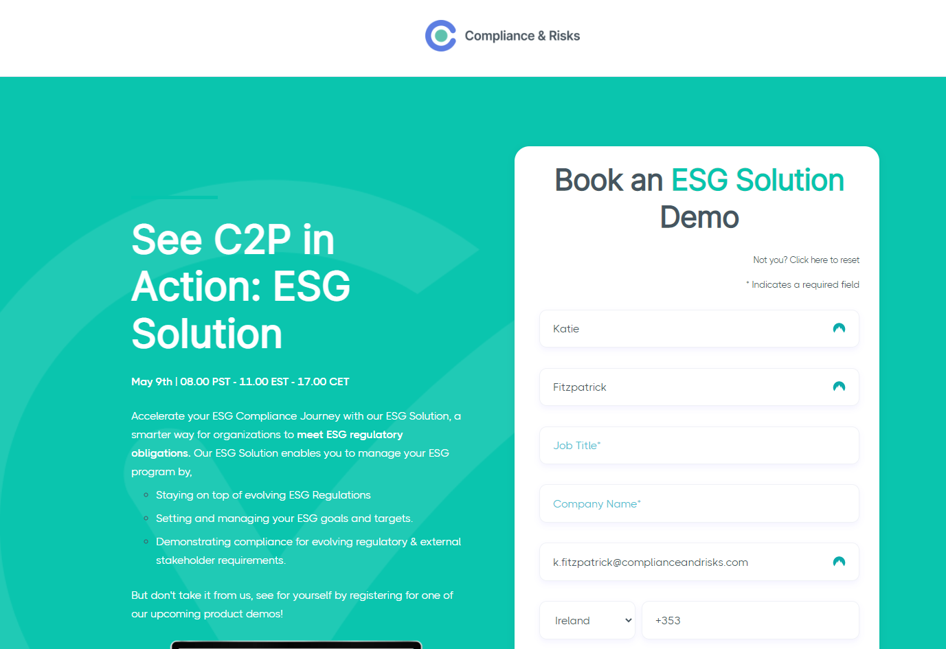 Weekly ESG Solution Demo